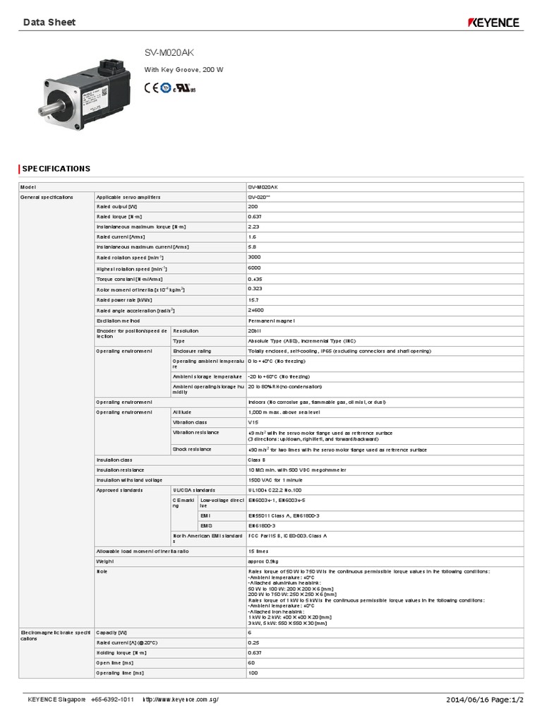 Keyence Servo Drive | PDF | Electric Motor | Electrical Engineering