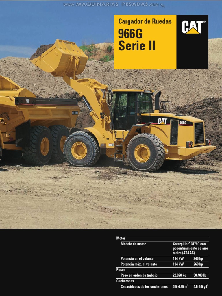 Catalogo Cargador Frontal Ruedas 966g Serie II Caterpillar PDF | PDF ...