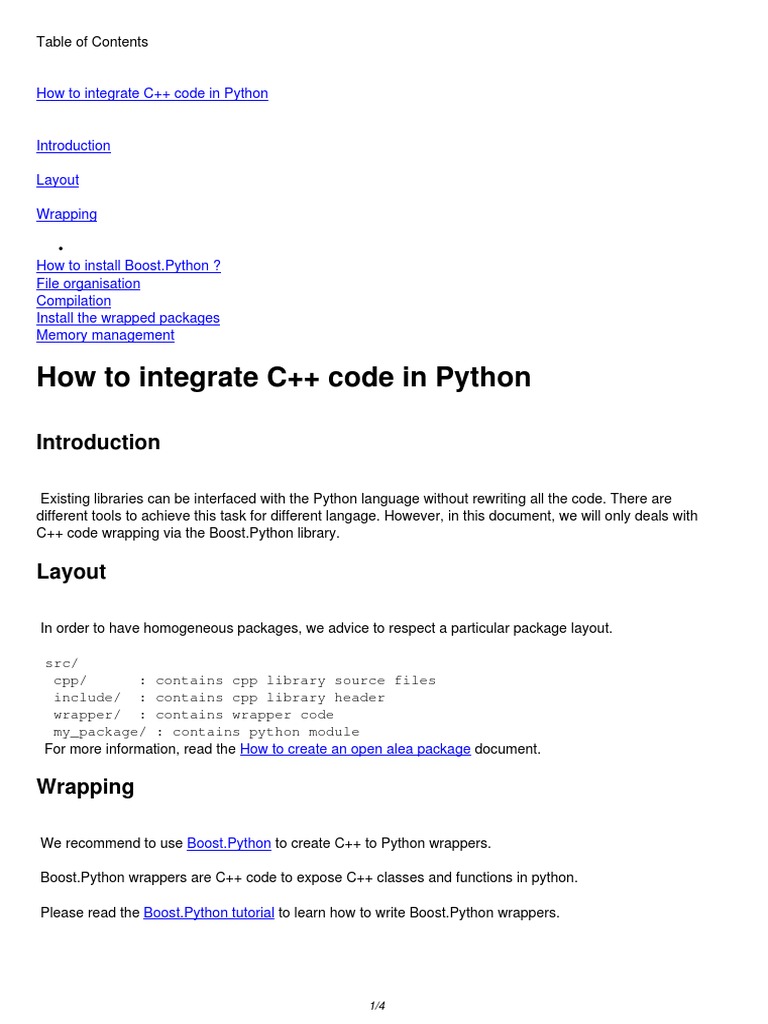 PDF Documentation Package How To Integrate CPP Code in Python | PDF ...