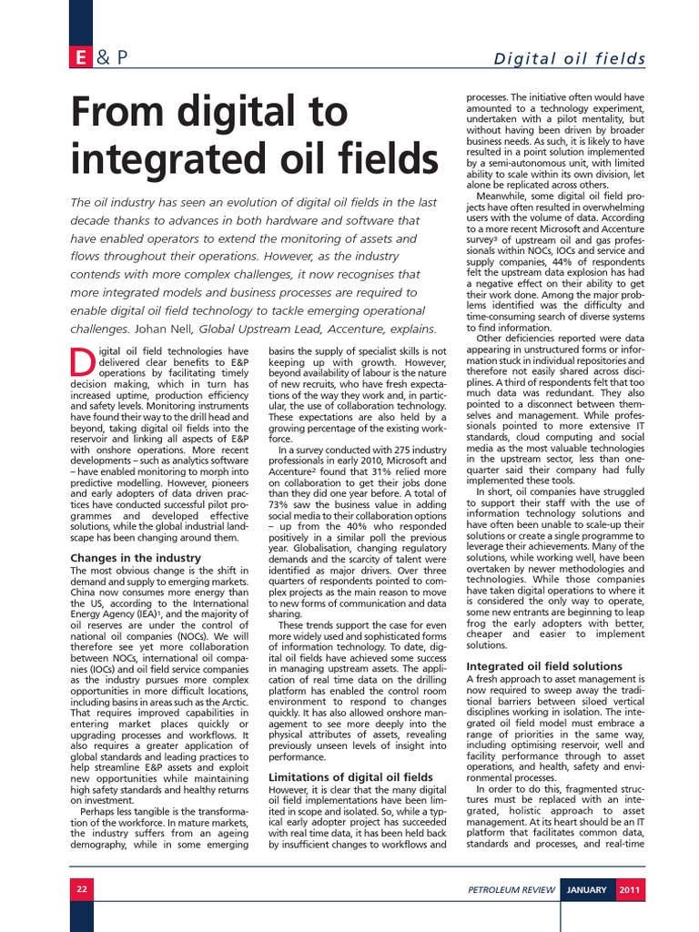 Digital Oil Field (DOF) | PDF | Business Process | Petroleum
