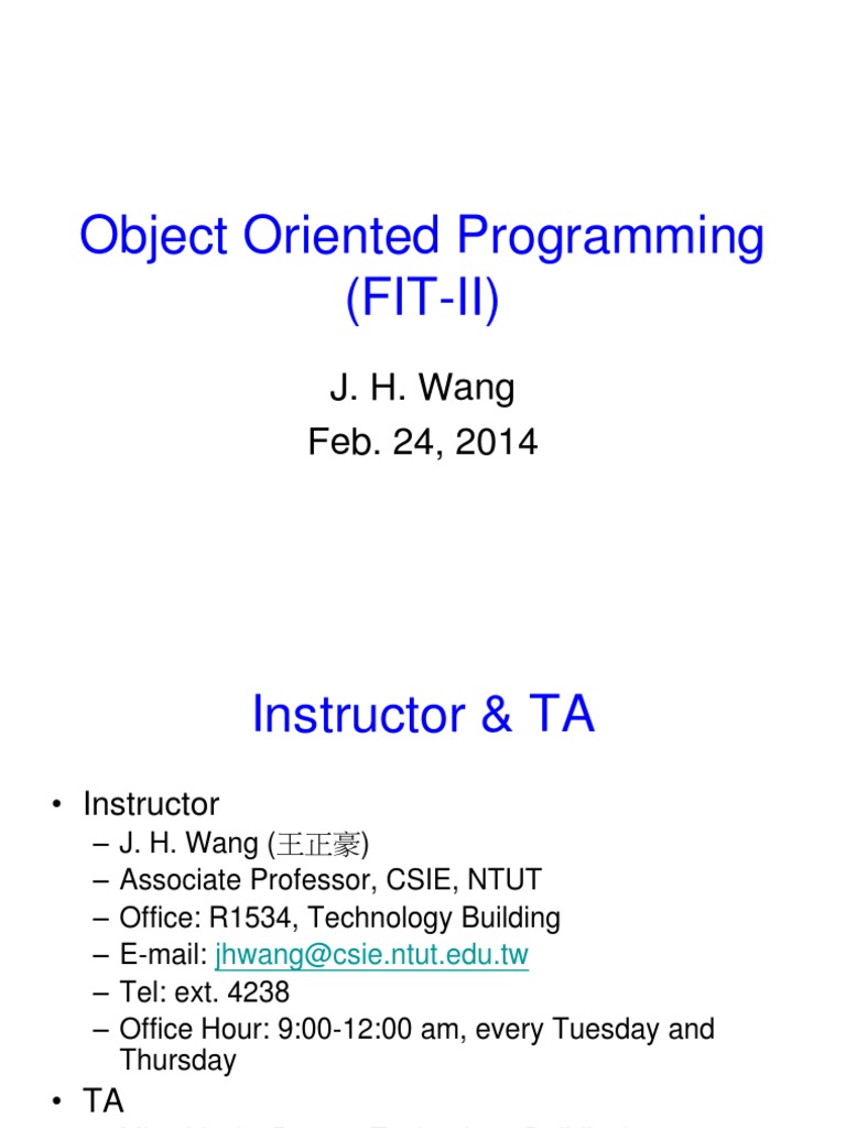 Object Oriented Programming Course Overview | PDF | C++ | Object Oriented Programming