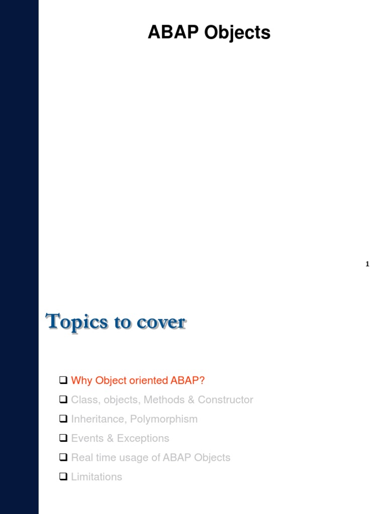 Abap Objects 1oo Pdf Class Computer Programming Inheritance Object Oriented Programming 9430
