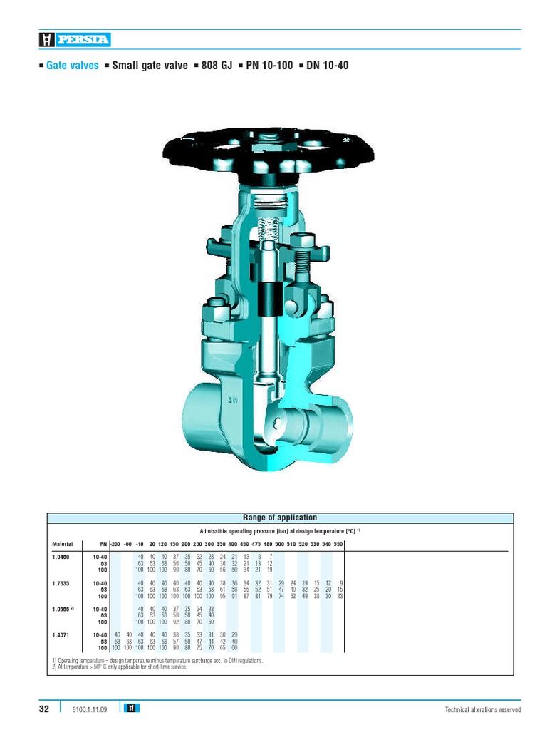 Persta Gate Valves PDF | PDF | Valve | Bearing (Mechanical)