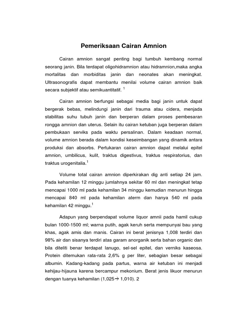 Pemeriksaan Cairan Amnion | PDF | Sains & Matematika