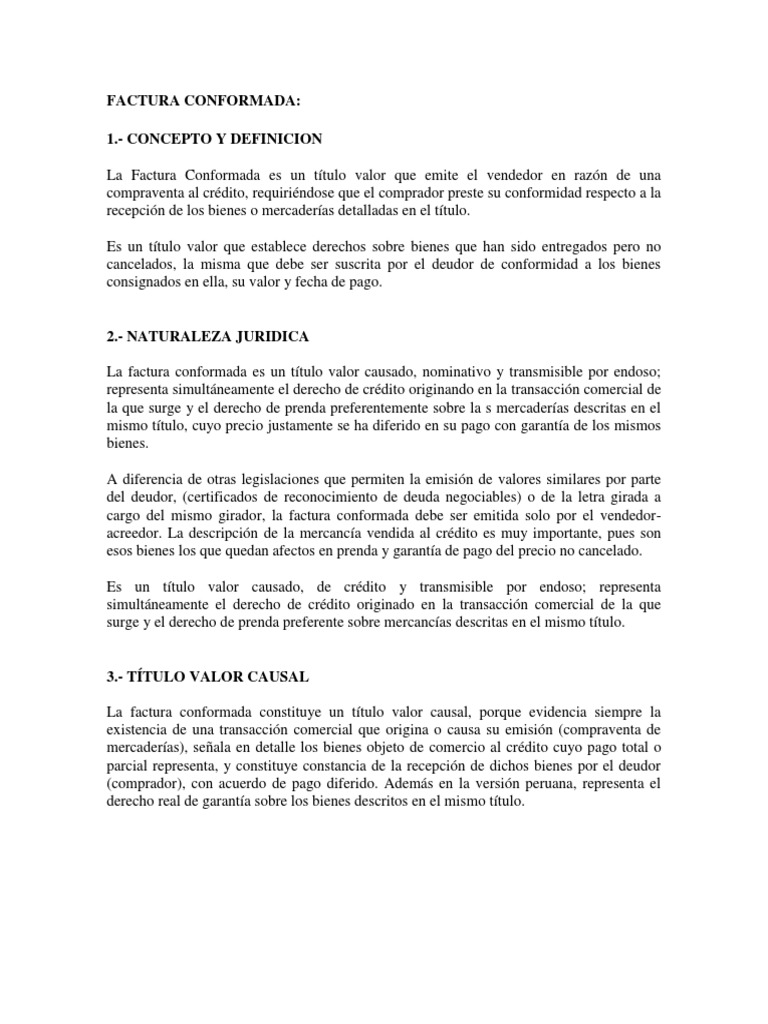 Factura Conformada: Guía Esencial | PDF | Pagaré | Pagos