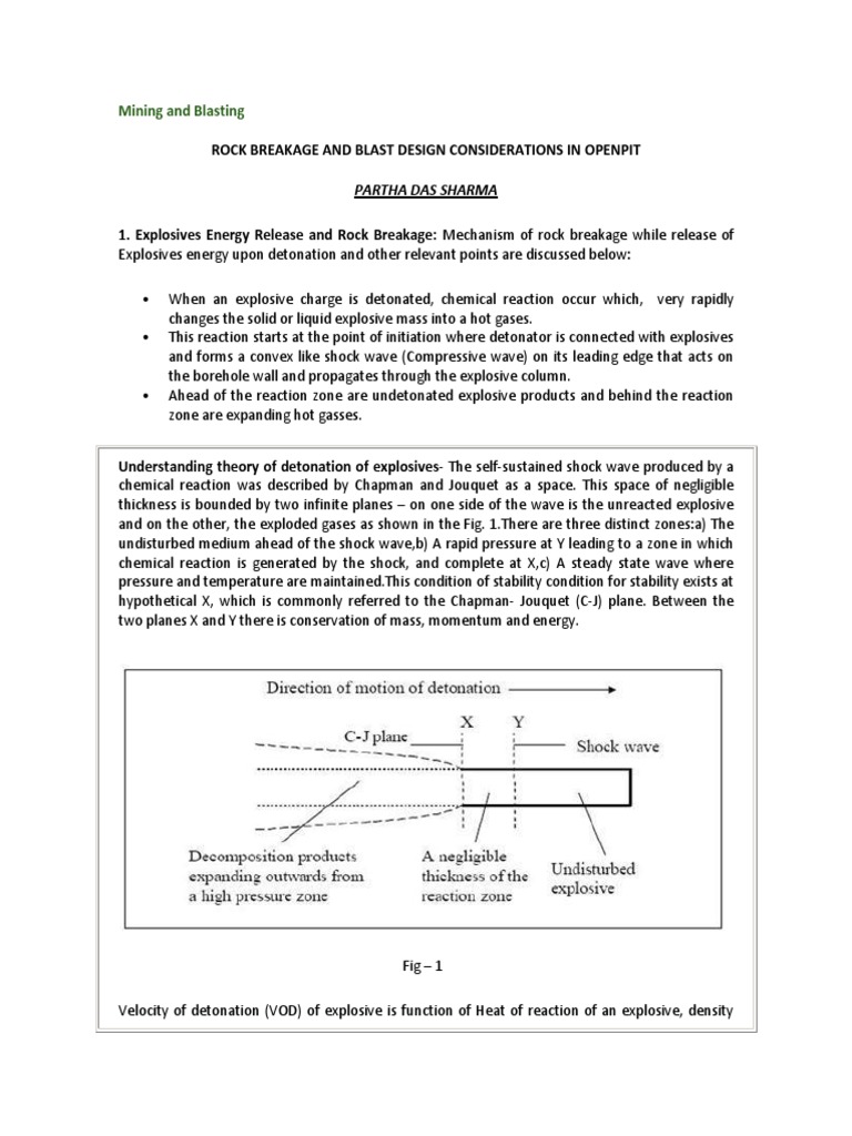 Rock Breakage and Blast Design Considerations in Open Pit | PDF ...