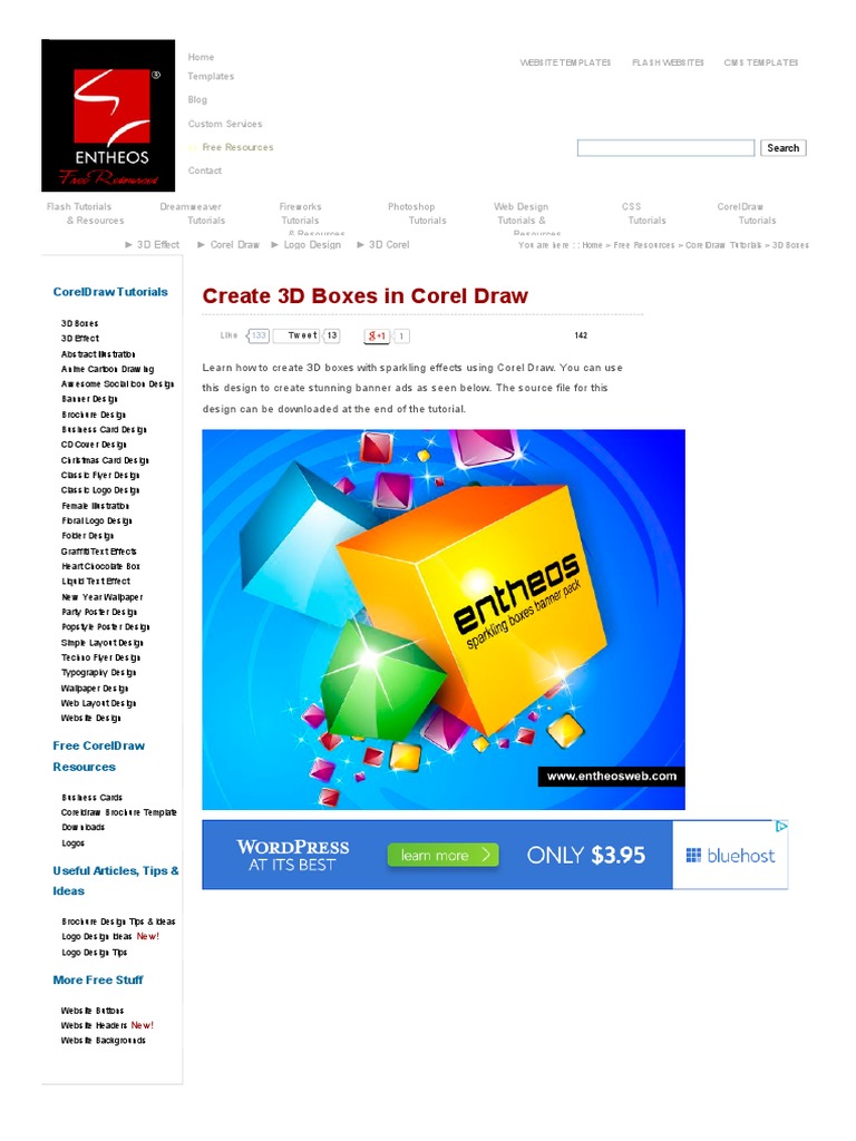 Create 3D Boxes in Corel Draw PDF | Web Design | Websites