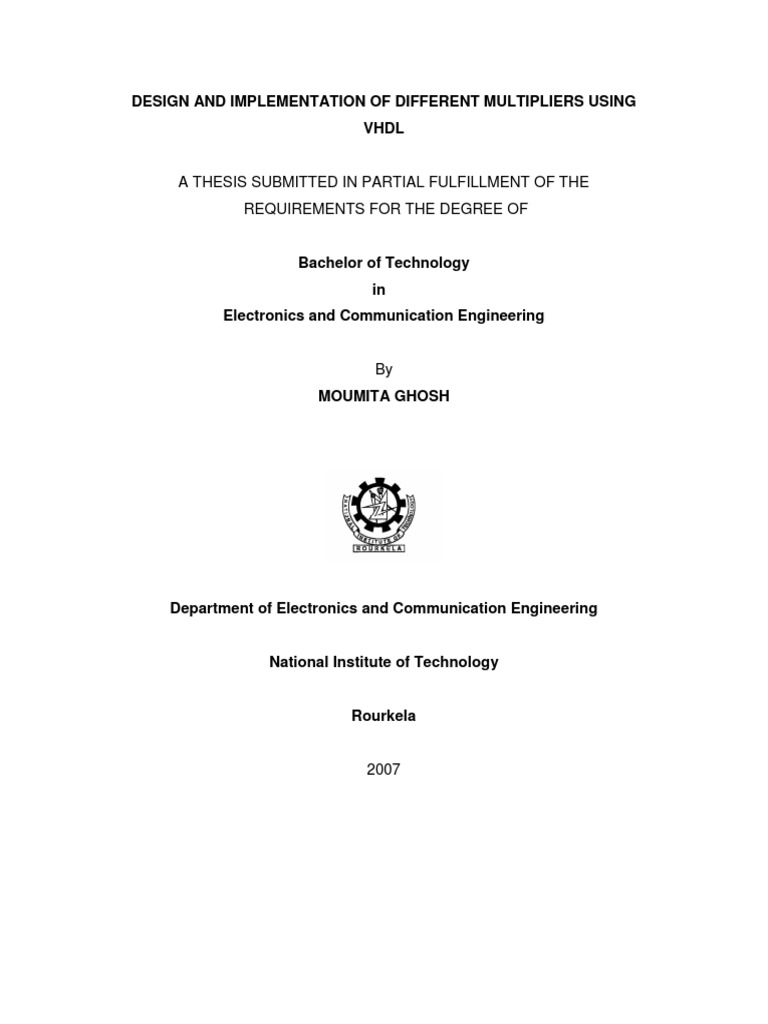 Design of Multipliers Using VHDL PDF | PDF | Low Pass Filter | Electronic Filter