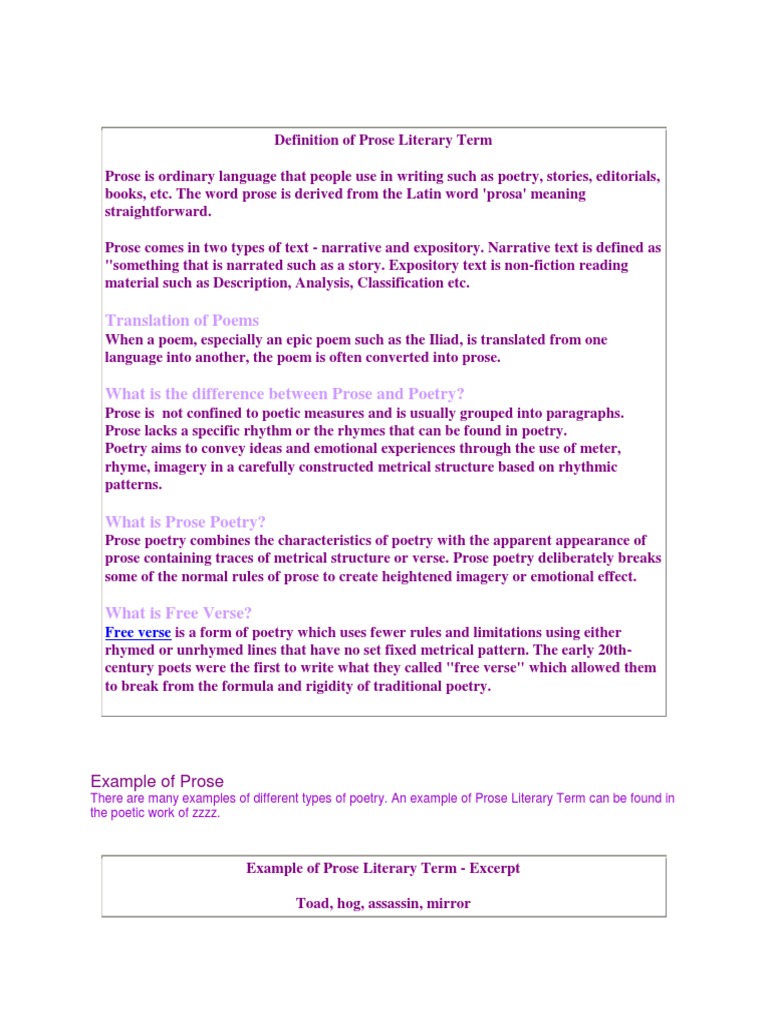 Prose Explication Structure Introduction To The English Language