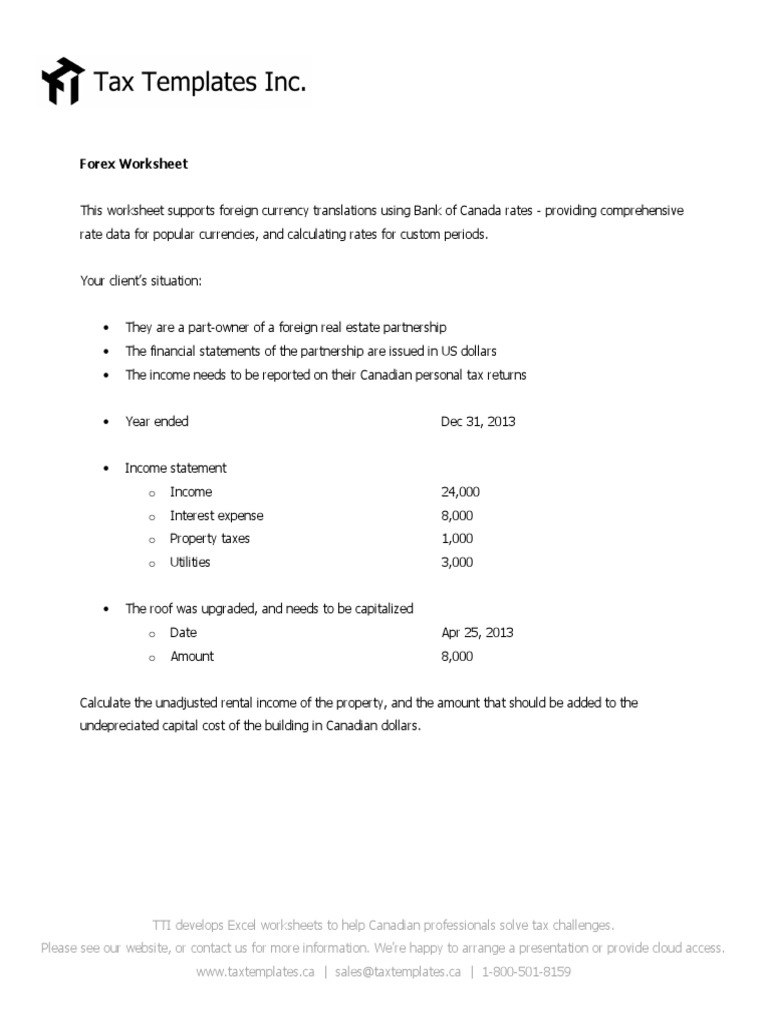 Forex Worksheet | PDF | Foreign Exchange Market | Taxes