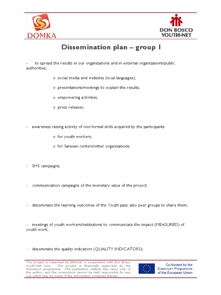 Dissemination Plan Dissemination Plan - Group 1 1 | PDF | Social Media ...