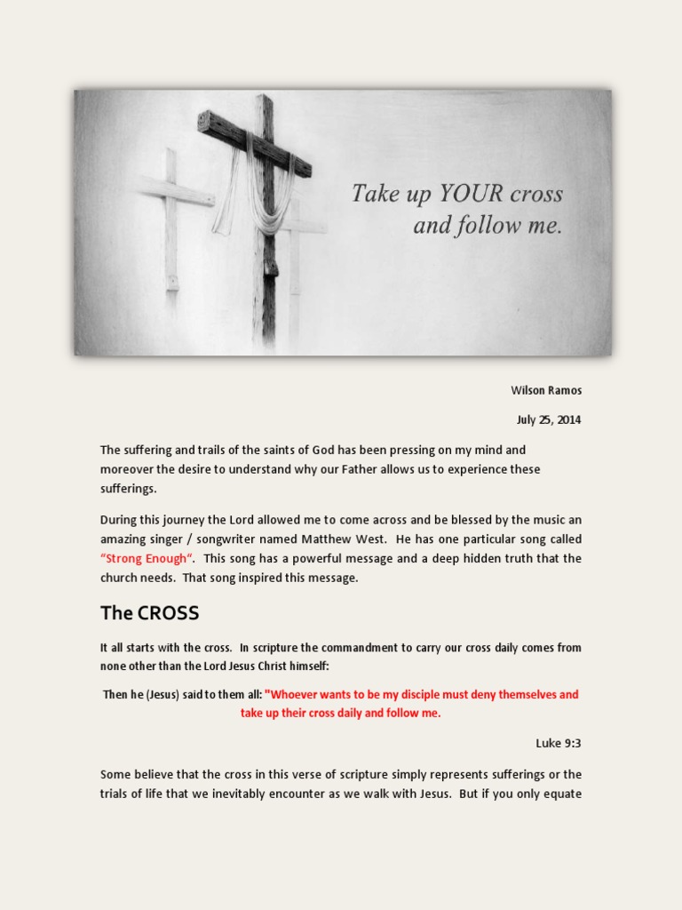 Take Up Your Cross and Follow Me Wilson Ramos | PDF | Crucifixion ...