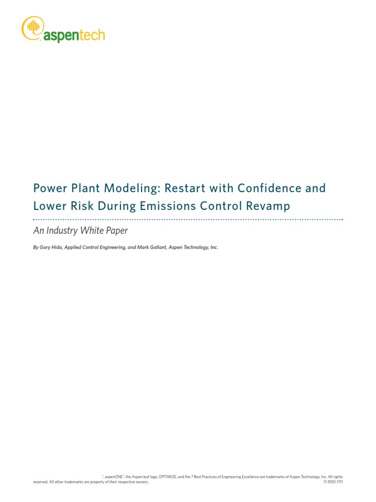 Power Plant Modeling - White Paper (HYSYS) | PDF | Simulation | Power ...