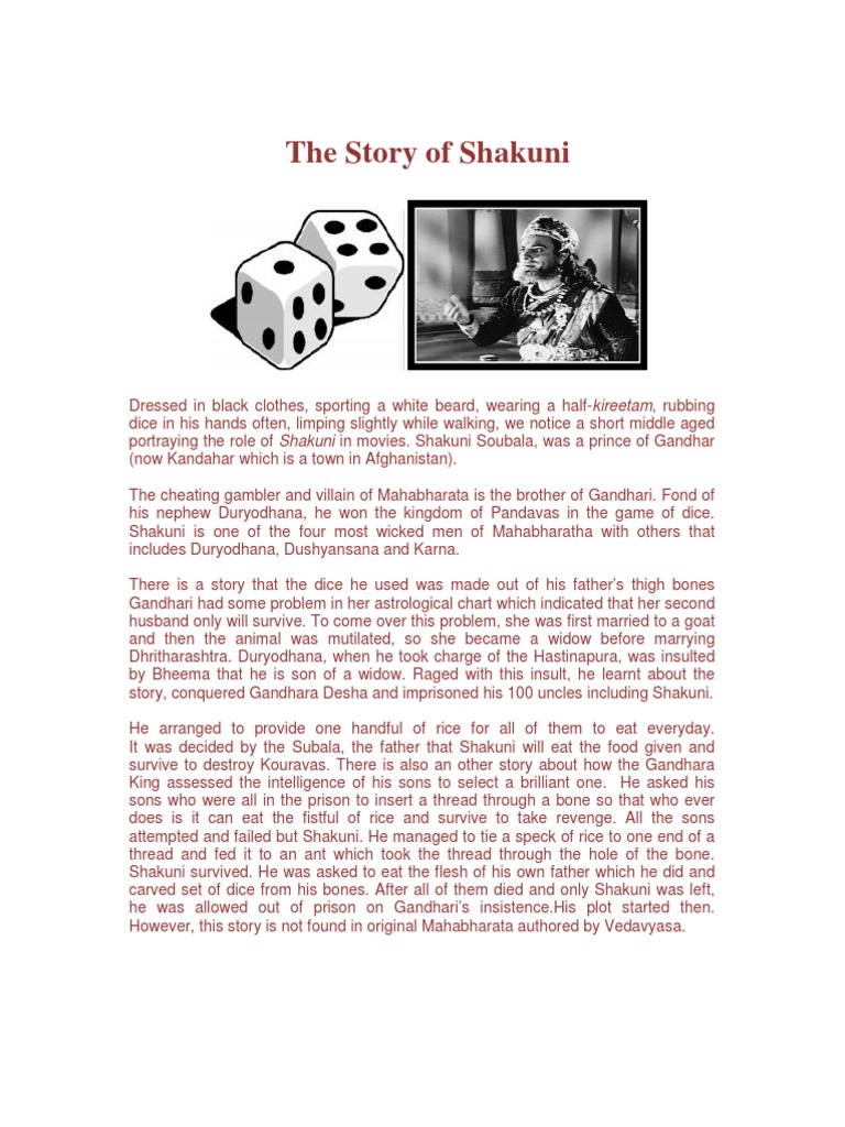 The Story of Shakuni | PDF | Vaishnava Texts | 1st Millennium Bc Books