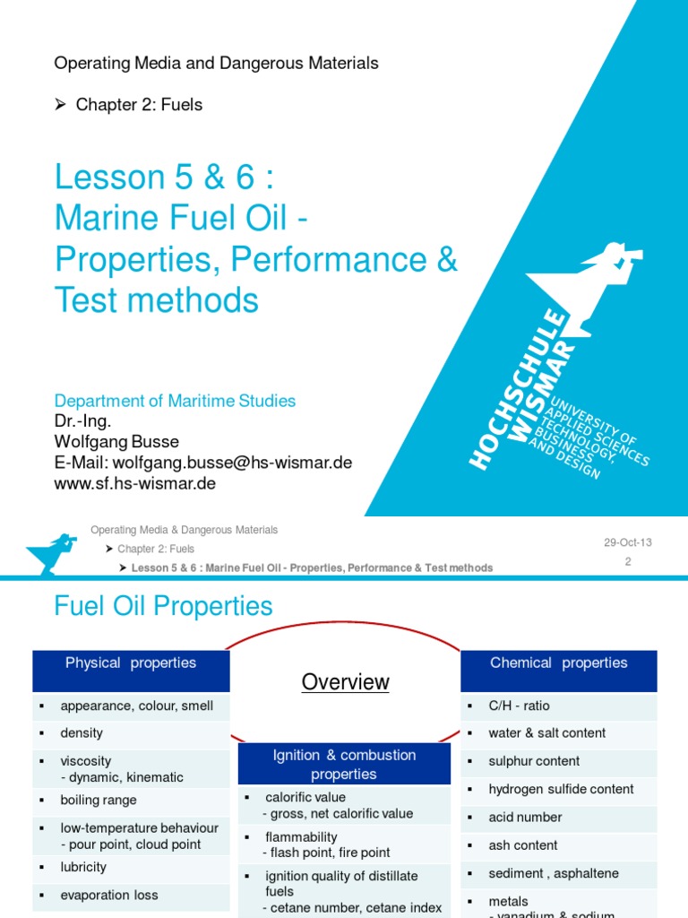 Marine Fuel Oil: Properties & Tests | PDF | Viscosity | Fuel Oil