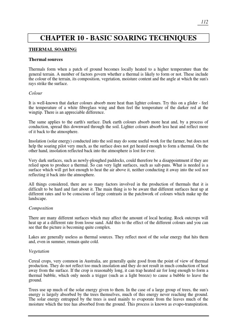 Chapter 10 - Basic Soaring Techniques | PDF | Gliding | Glider (Sailplane)