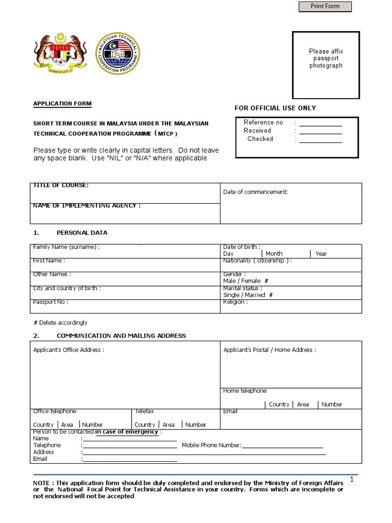 Application Form MTCP PDF | PDF | Indemnity | Government