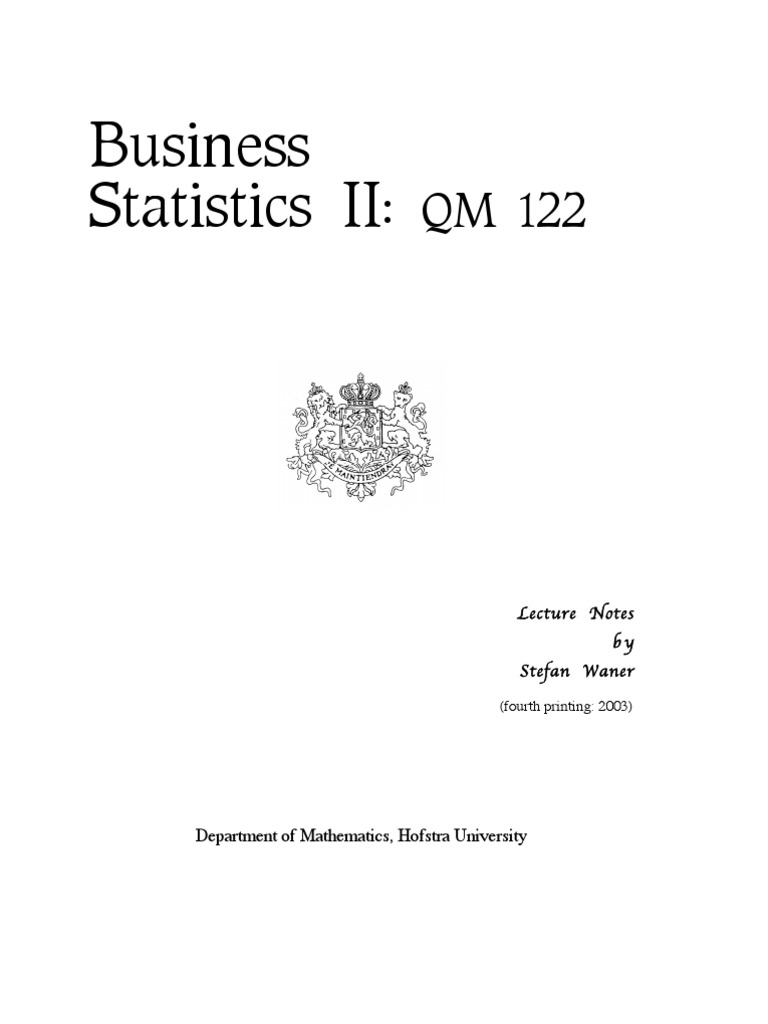Business Statistics II | PDF | Errors And Residuals | Coefficient Of ...