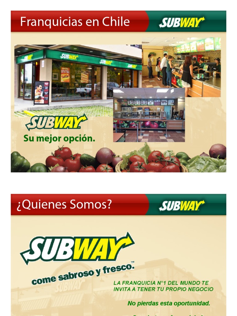 Subway Chile 2014-1 PDF | PDF | Franquiciamiento | Arrendamiento