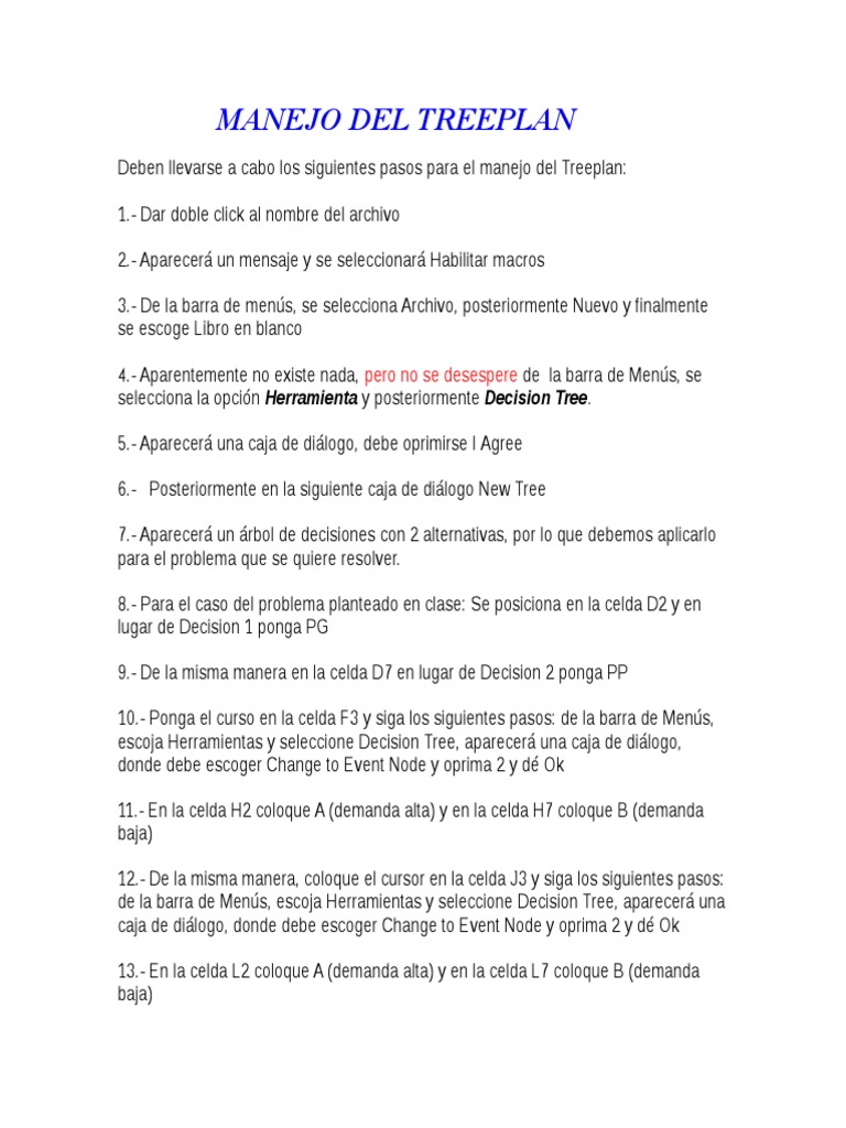Guía para Manejo de Treeplan | PDF | Business | Economía (general)