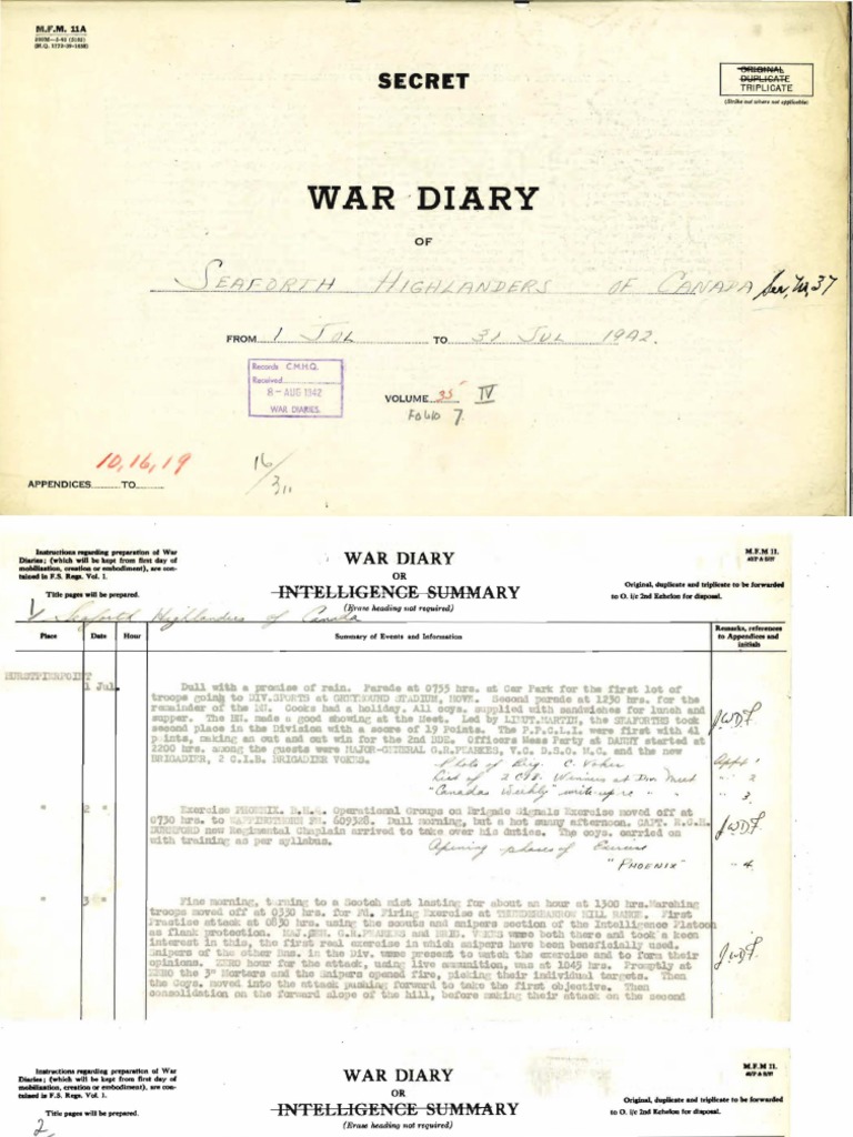 War Diary - July 1942 | PDF | Business