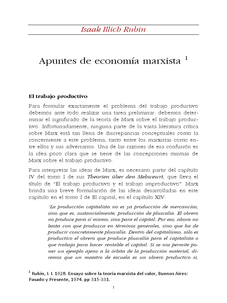 Illich Rubin Isaak - El Trabajo Productivo PDF | PDF