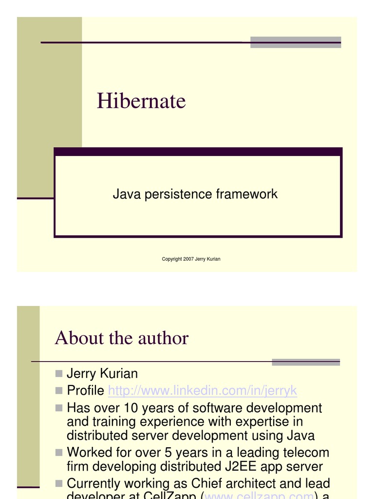 Java Persistence Framework | PDF | Application Programming Interface ...