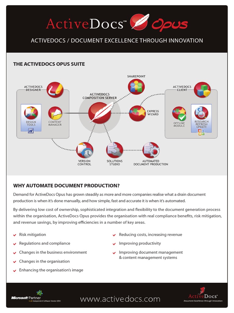 ActiveDocs Opus Brochure A4 | PDF | Share Point | Portable Document Format