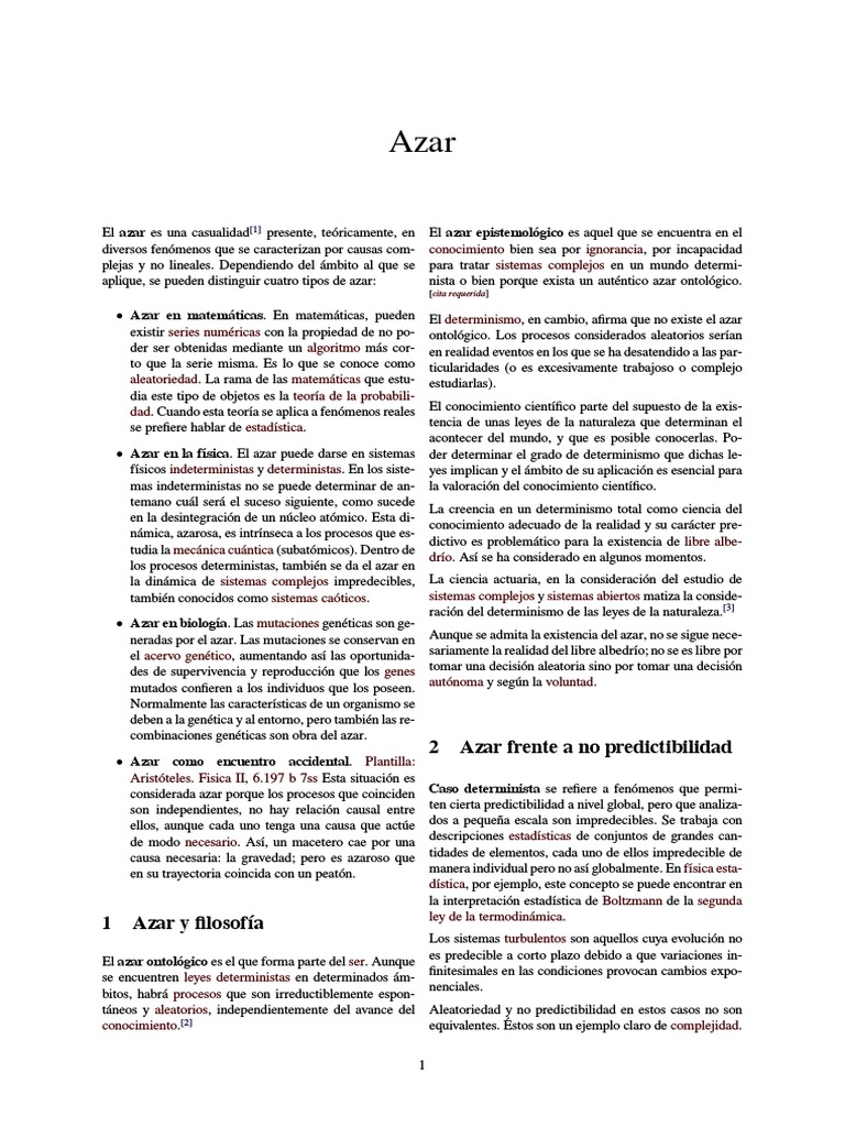 Azar | PDF | Aleatoriedad | Epistemología de la ciencia