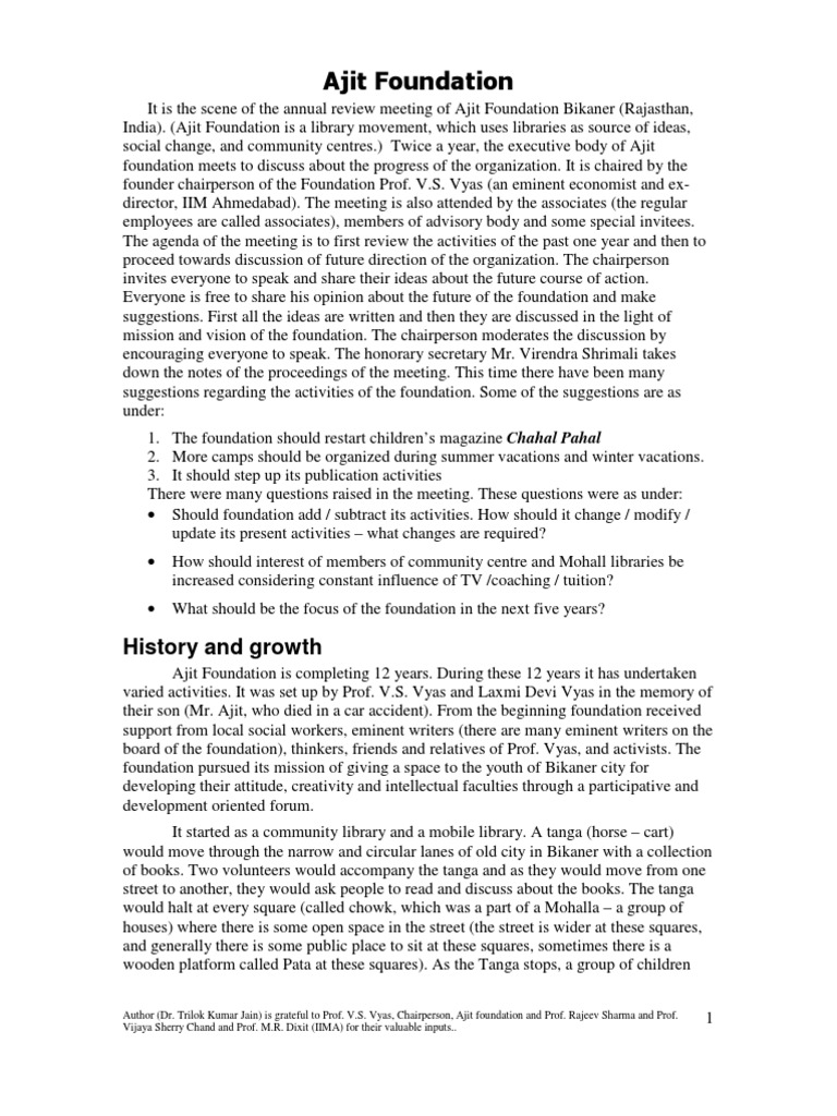 Ajit Foundation | PDF | Libraries