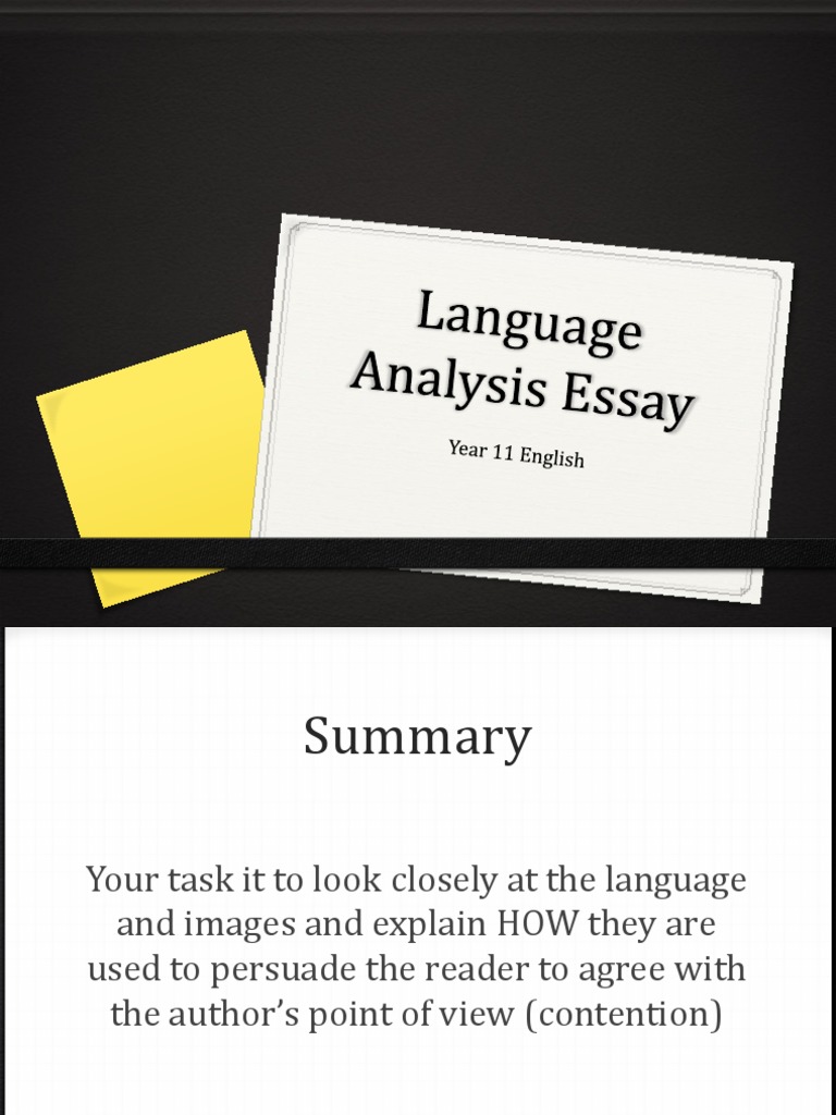 Language Analysis Essay Writing | PDF | Ellipsis | Essays