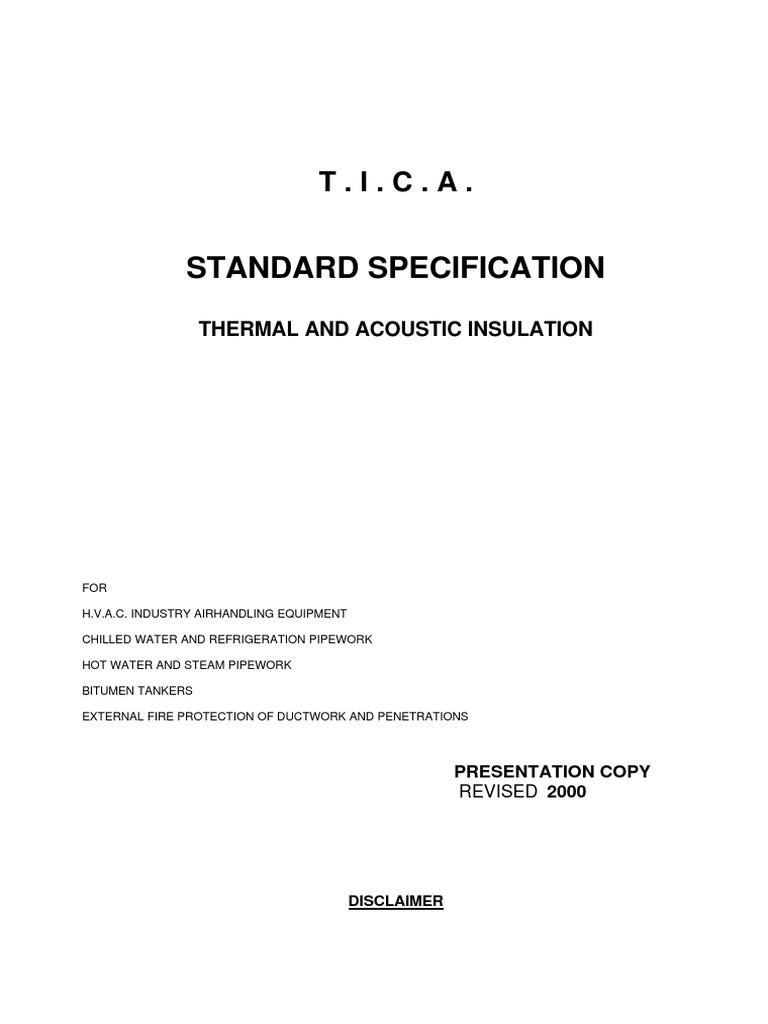 Tica Spec | PDF | Duct (Flow) | Thermal Insulation