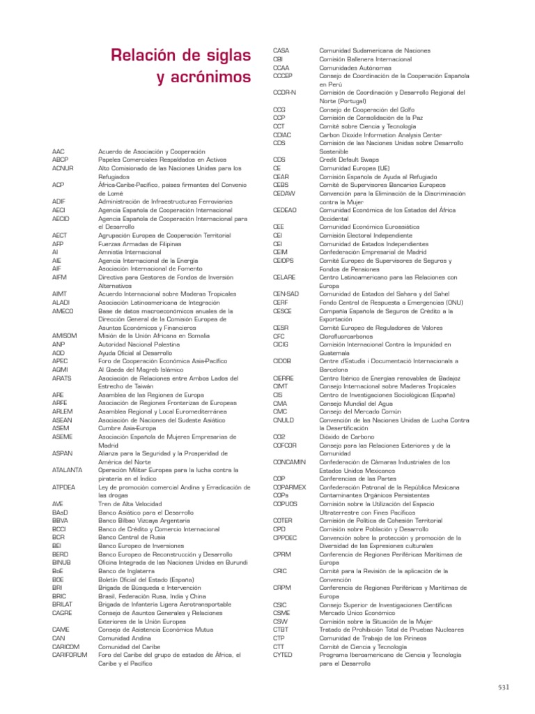 Siglas y Acronimos | PDF | Unión Europea | Naciones Unidas