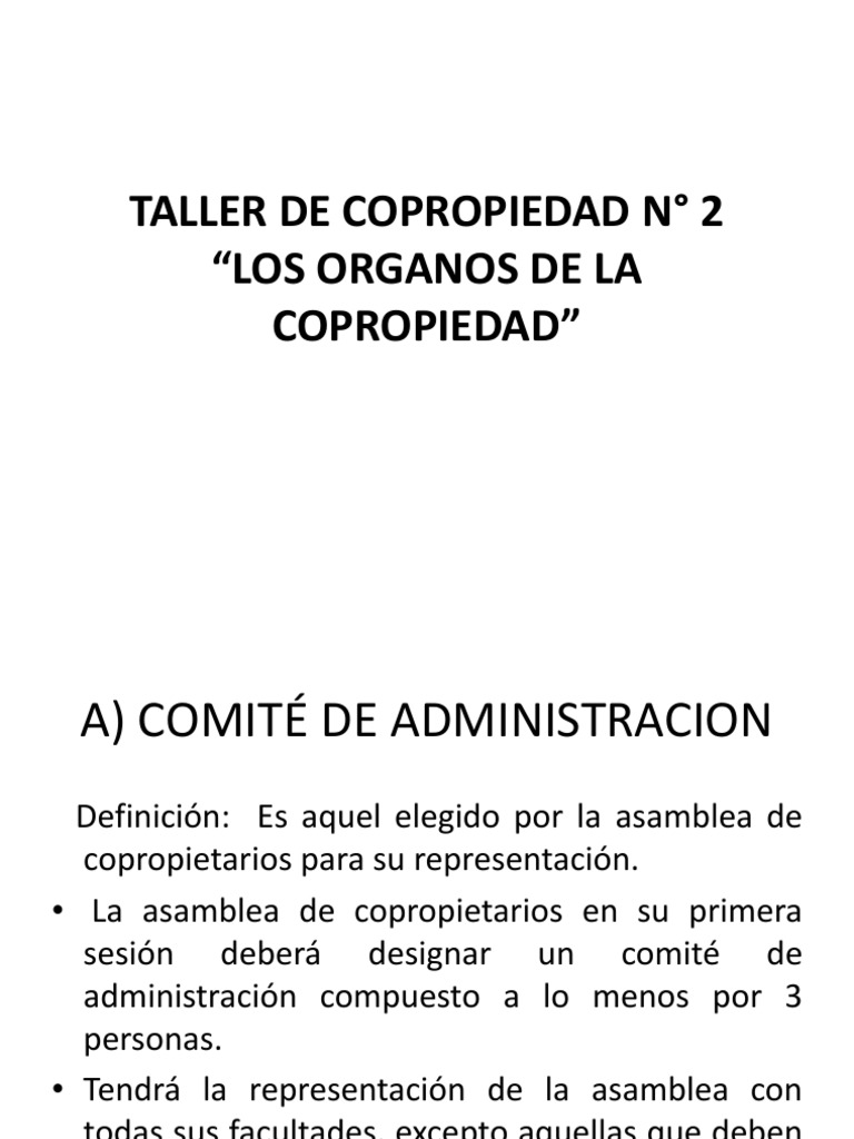Órganos de Copropiedad: Administración y Funciones | PDF | Condominio ...