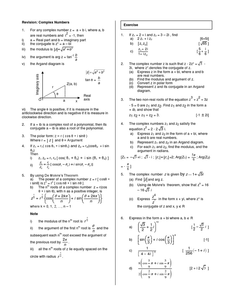 Rev Chapter 4 Complex Numbers | Complex Number | Trigonometric Functions