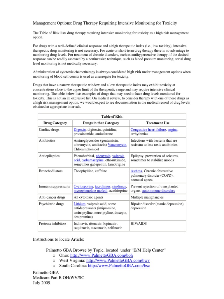 Drug Therapy Requiring Intensive Monitoring For Toxicity | PDF | Rtt ...