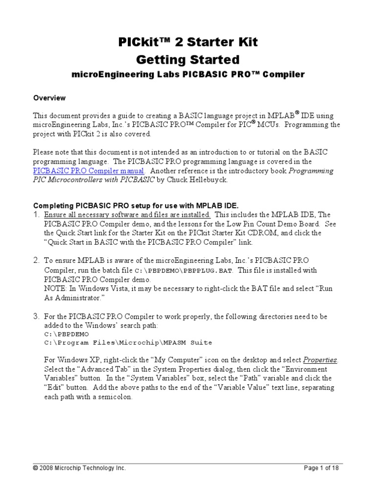 Sk Getting Started With Picbasic Pro Pdf Analog To Digital Converter Microcontroller 