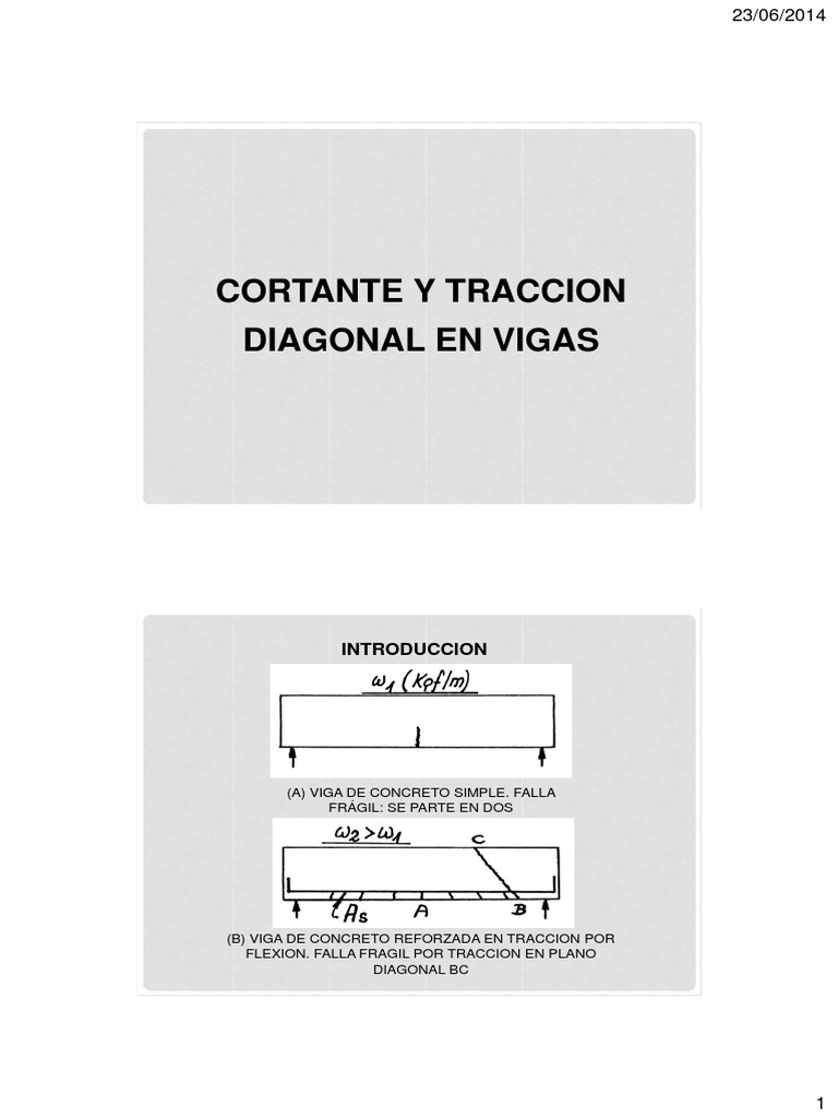 Cortante y Traccion Diagonal en Vigas PDF | PDF | Doblar | Ingeniería ...