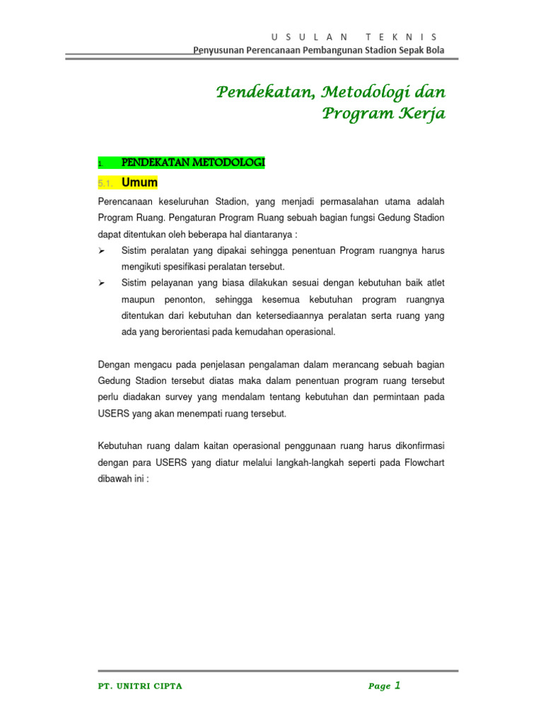 DED (Detailed Engineering Design) of Sport Hall Approach Methodology | PDF