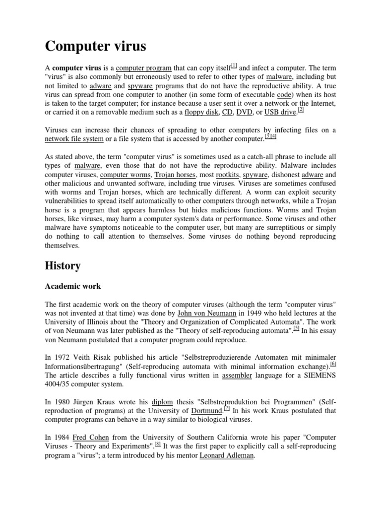 Computer Virus | PDF | Computer Virus | Antivirus Software