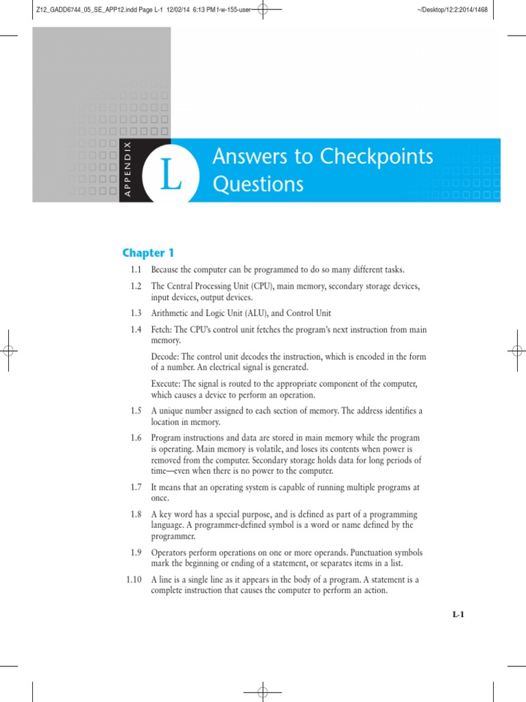 Answers To Checkpoints Questions | PDF | Inheritance (Object Oriented Programming) | Class ...