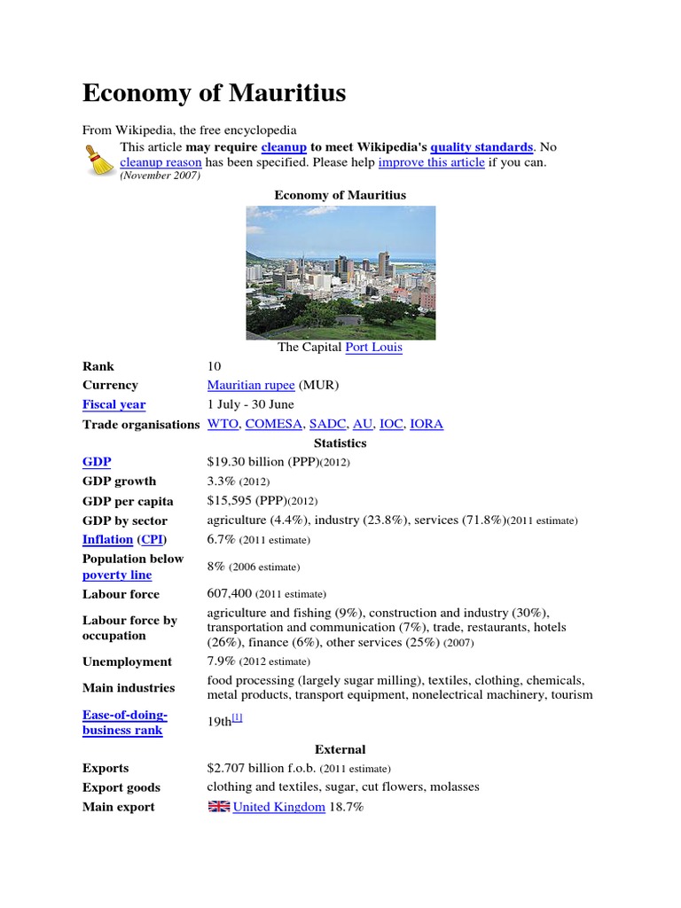Economy of Mauritius | PDF | Foreign Direct Investment | Economics