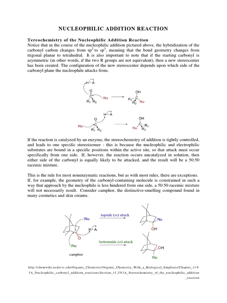 Stereochemistry of Nucleophilic Addition Reactions: Enzymatic Control ...