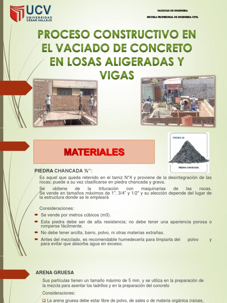 Proceso Constructivo en El Vaciado de Concreto en | PDF | Hormigón | Cemento