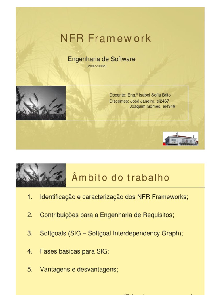 Jaejaneiro (Engenharia de Software) - NFR Frameworks (Requisitos Não ...