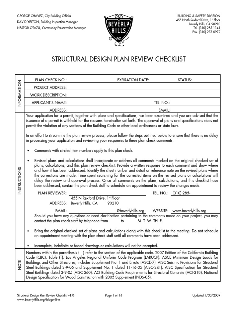 5203 - 2008 LARUCP Plan Review List - Structural v1 0 | PDF | Framing ...