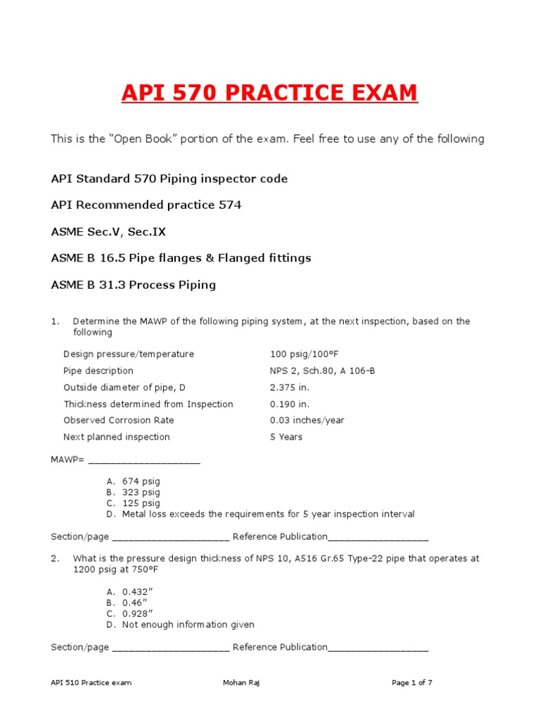 Piping Inspector Exam Prep | PDF | Pipe (Fluid Conveyance) | Building ...