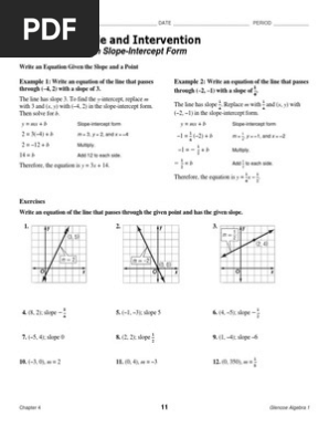 Writing Equations In Point Slope Form Worksheet Using Two Points To