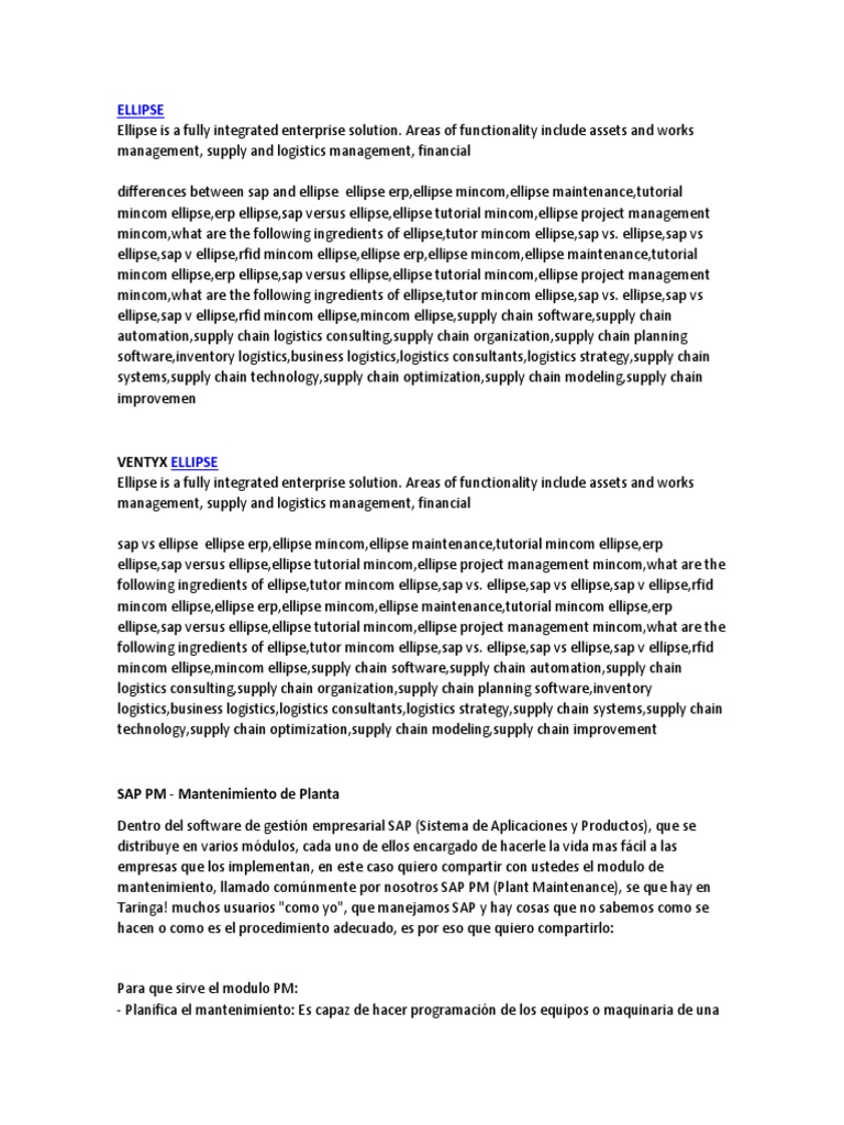 An Overview of the Ellipse Enterprise Solution and its Key Modules for ...