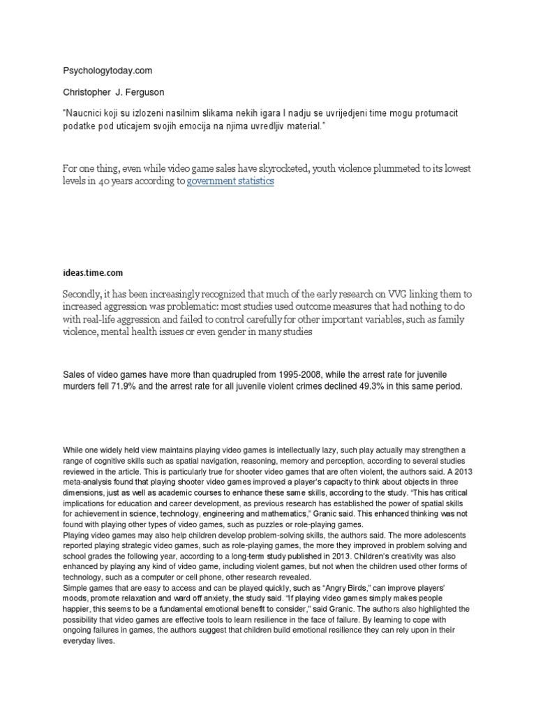 Bla Bla | PDF | American Psychological Association | Video Games